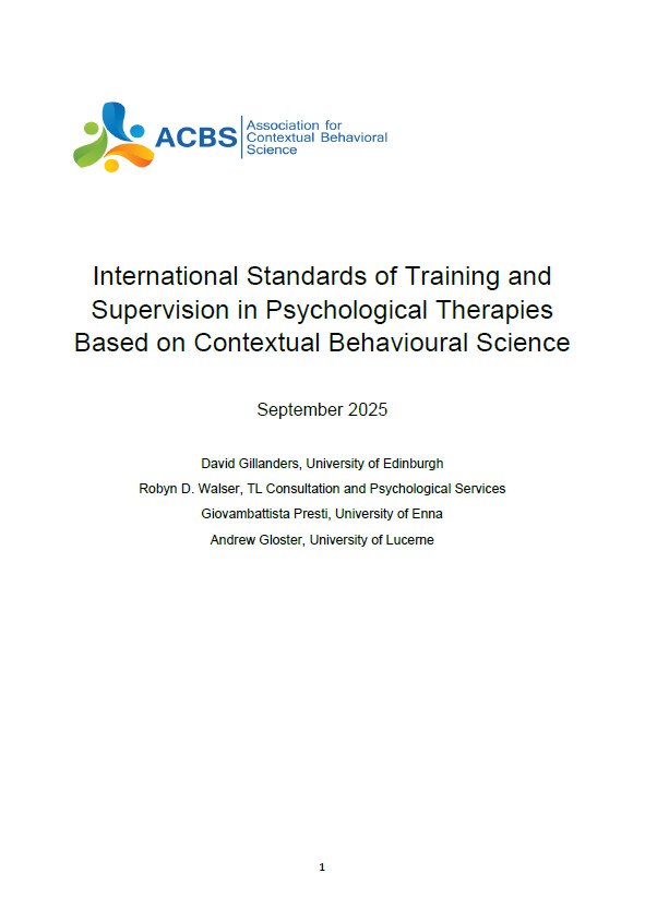 International Standards of Training and Supervision in Psychological Therapies Based on ...